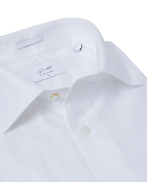 Rare Rabbit Men's Nello White Cotton Blend Plain Regular Fit Full Slee