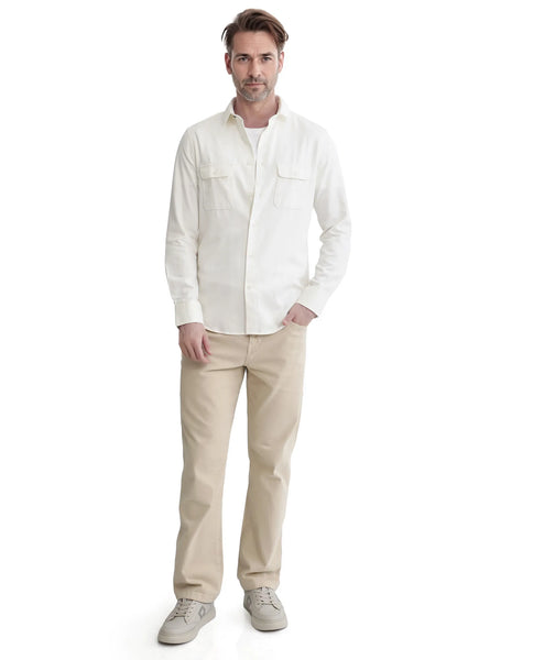 Rare Rabbit Men's Lyton-2 Off White Cotton Plain Regular Fit Full Slee