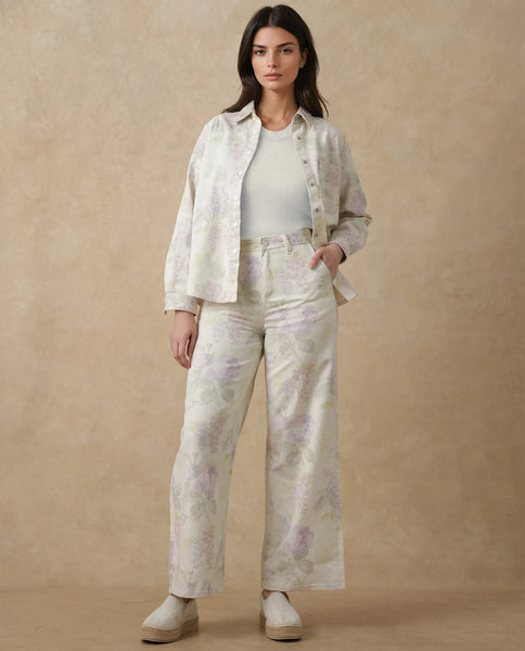 Rareism Women Prebin-B Multi Cotton Fabric Button Closure Wide Fit Ank