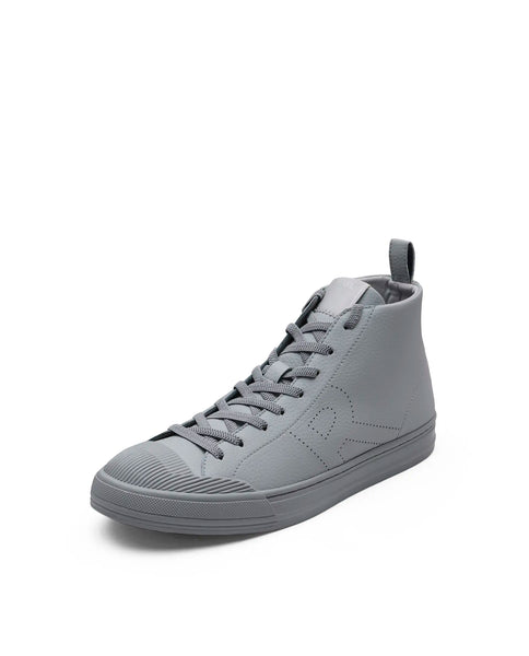 Buy Sauron Hi 25 - Light Grey Classic Milled Leather Hi Top Sneaker| Rare'Z