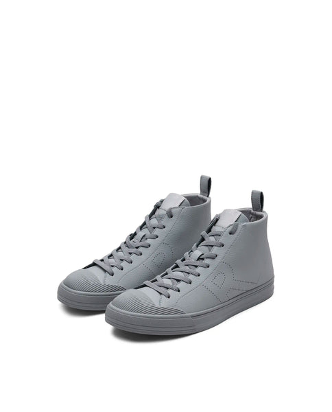 Buy Sauron Hi 25 - Light Grey Classic Milled Leather Hi Top Sneaker| Rare'Z