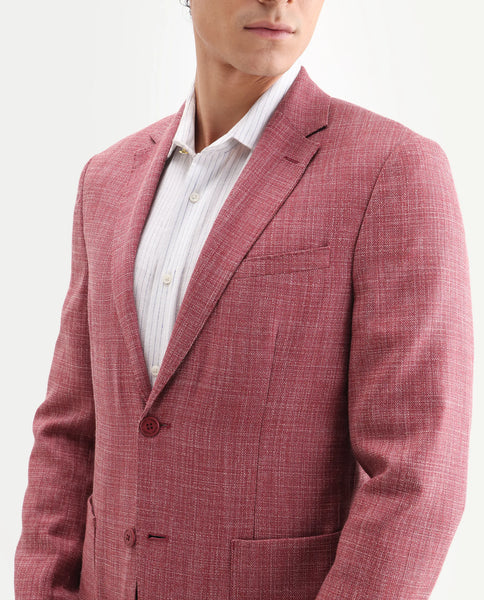 Buy Guild Statement - Drew - Red Tailored Fit Plain Blazer| Rare Rabbit