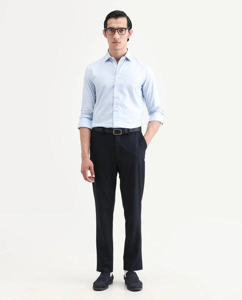 Buy Guild Business - Rigor - Pastel Blue Regular Fit Textured Shirt ...