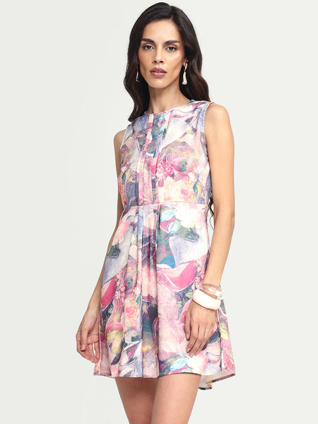 Buy Rouxi - Multi Abstract Print Mini Dress| Rareism