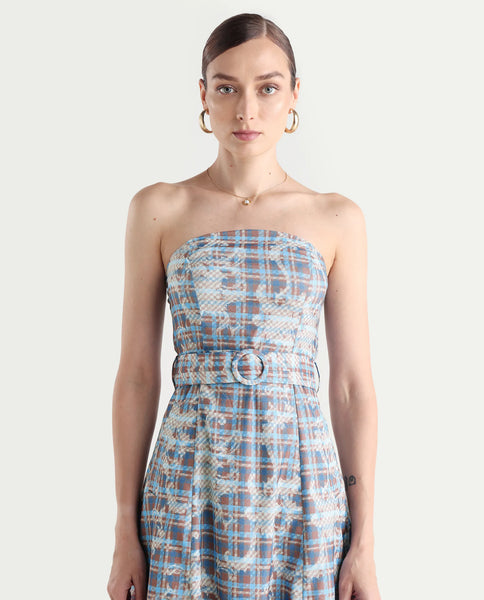 Buy Yerd - Blue Geometric Print Midi Dress| Rareism