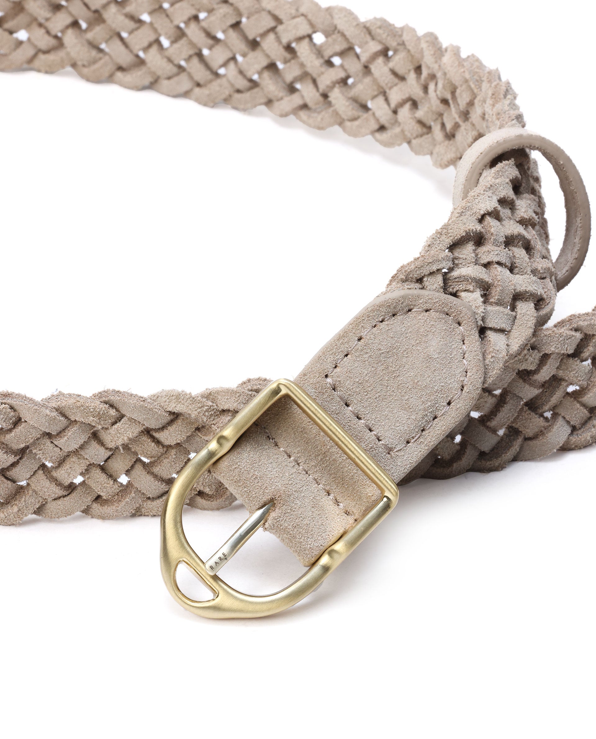 Rare Rabbit Men Aegis Beige Leather Belt