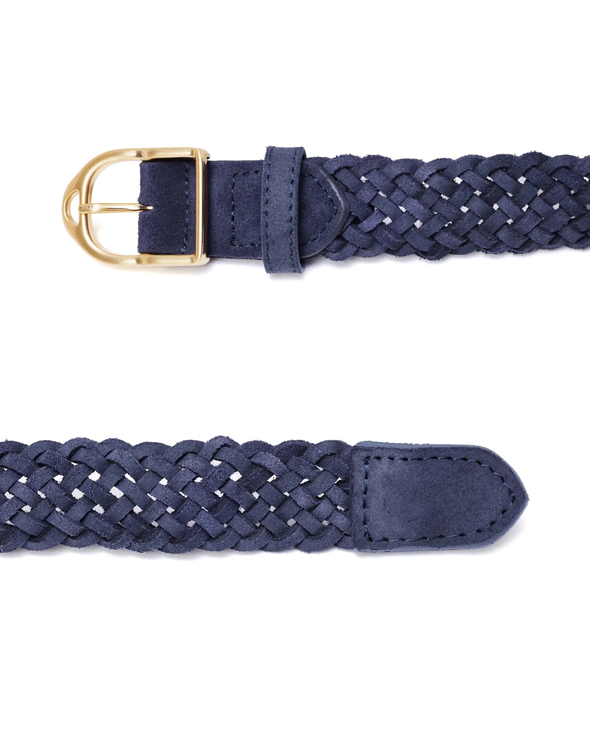 Buy Aegis - Navy Smooth Leather Tip Belt| Rare Rabbit