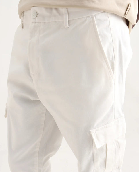 Rare Rabbit Men's Apex Light White Linen Plain Regular Fit Trouser