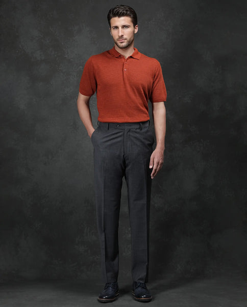 Rare Rabbit Men's Arbo Grey Wool Plain Regular Fit Trouser