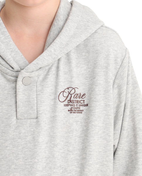 Rare Ones Kids Arno Melange Grey Cotton Blend Hd Print Oversized Sweat