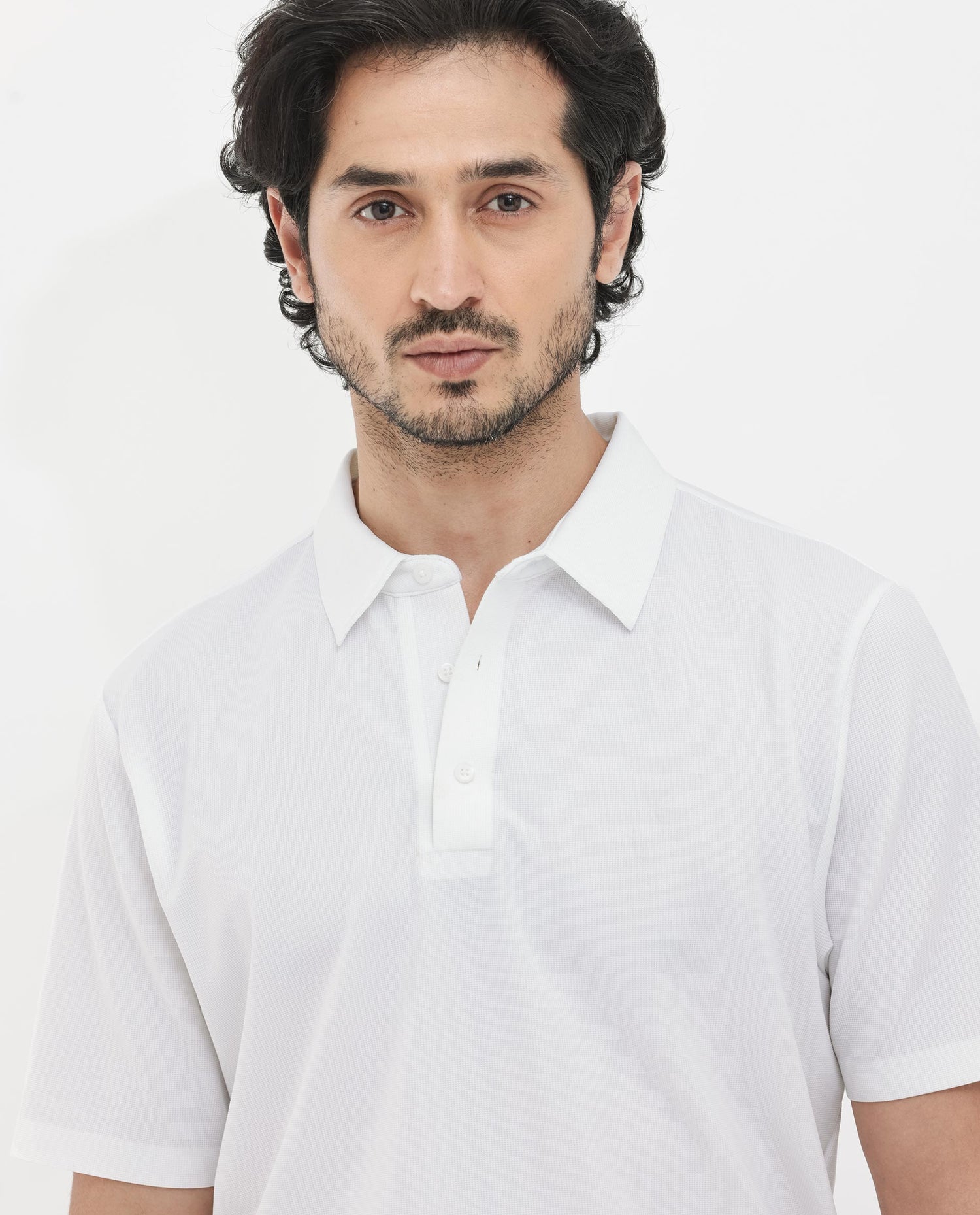 Rare Rabbit Mens Atticus White Short Sleeve Regular Fit Solid Polo T-S