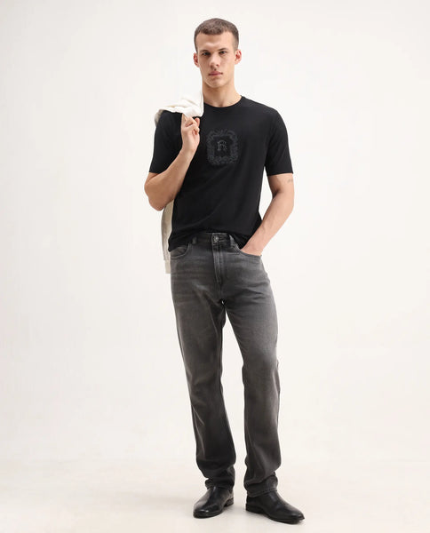 Buy Azzo - Black Regular Fit Graphic Print T-Shirt| Rare Rabbit