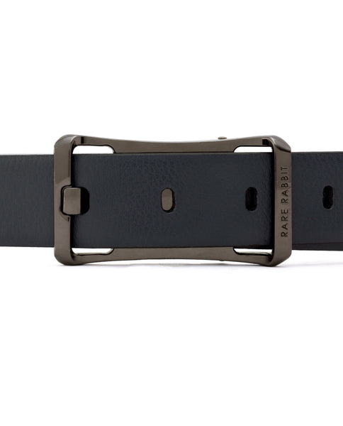 Rare Rabbit Men'S Barton Navy Belt Leather