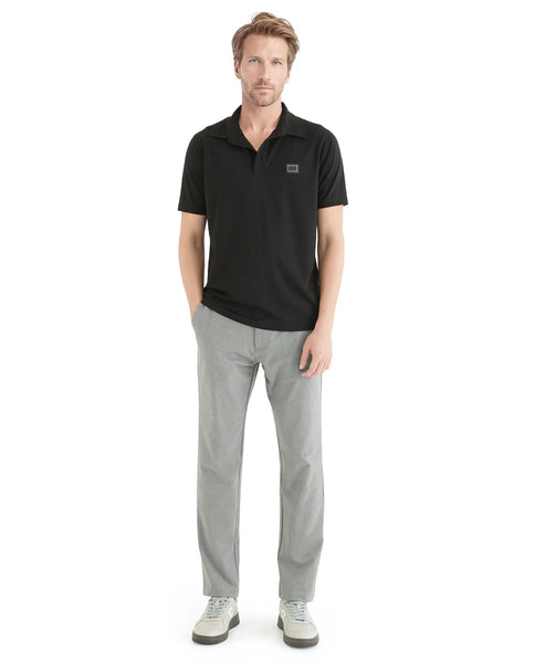 Rare Rabbit Men Badger-25 Black Cotton Poly Fabric Short Sleeve Collar