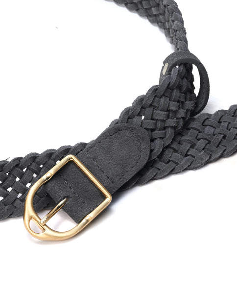 Rare Rabbit Men Aegis Grey Leather Belt