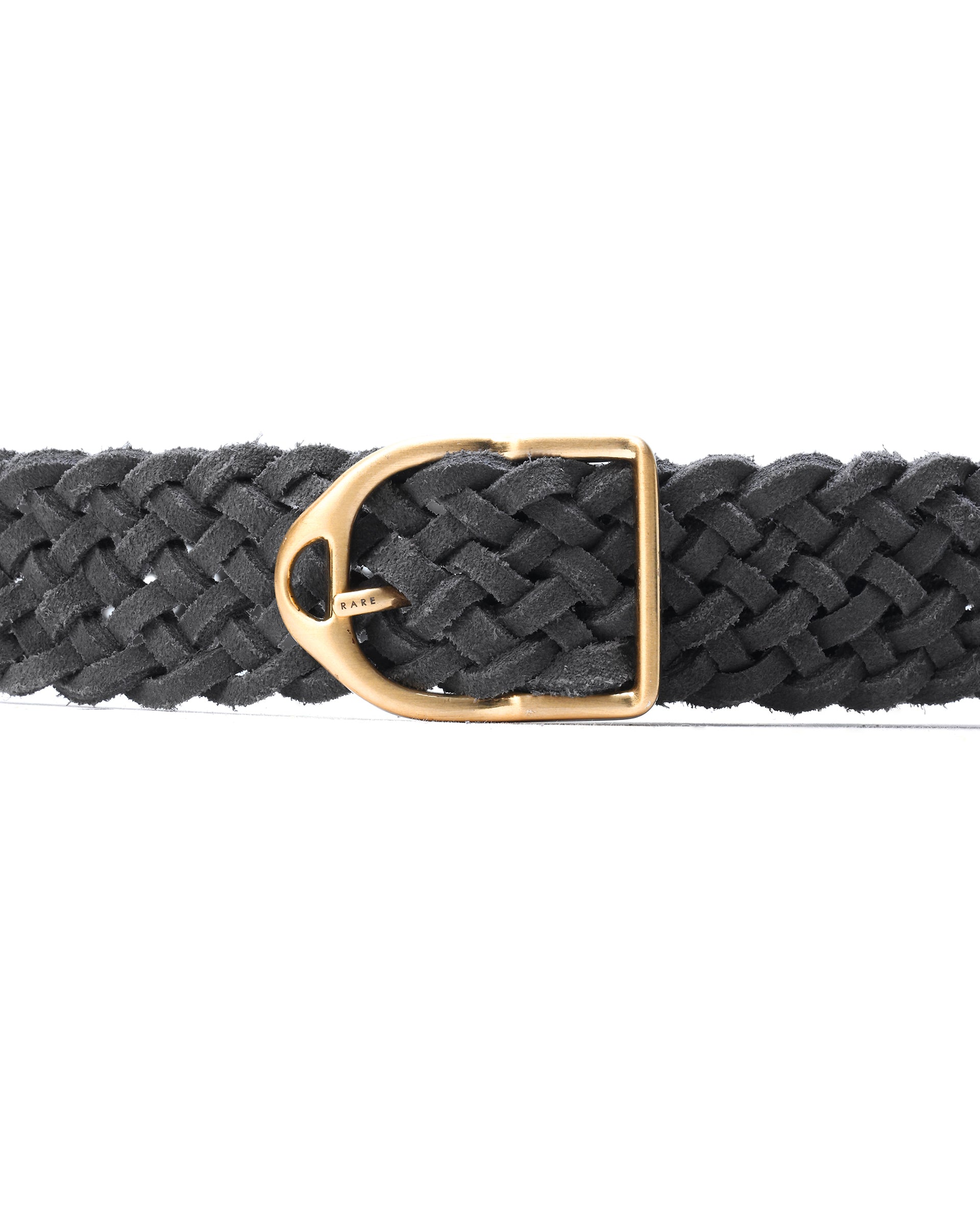 Rare Rabbit Men Aegis Grey Leather Belt