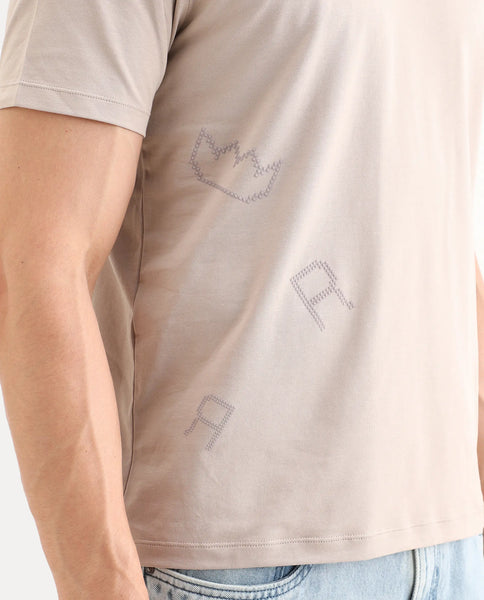 Buy Bex - Light Beige Regulat Fit Hd Print T Shirt| Rare Rabbit