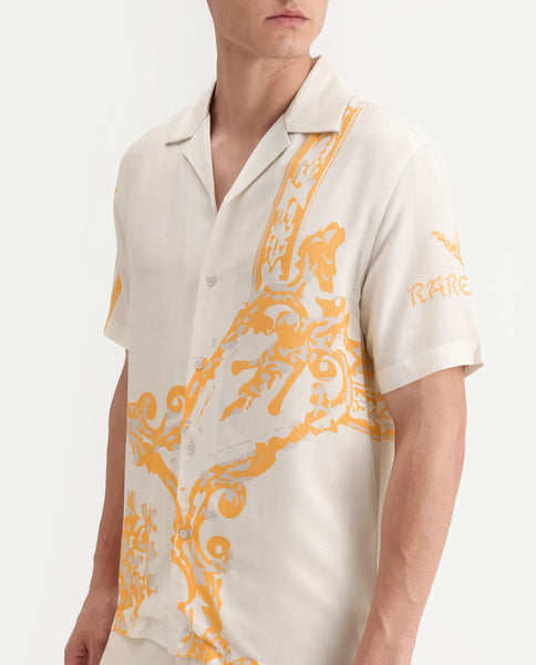 Buy Bordis-25 - Off White Boxy Fit Abstract Print Shirt| Rare Rabbit