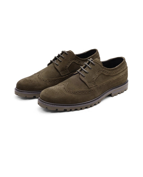 Rare Rabbit Men Brix Khaki Suede Lace-Up Closure Shoes