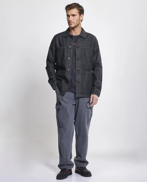 Rare Rabbit Men's Brond Black Cotton Plain Regular Fit Full Sleeve Spr