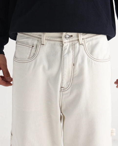 Buy Cade - White Baggy Fit Plain Jeans| Rare Rabbit