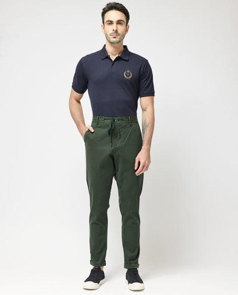 Rare Rabbit Mens Caloon Green Cotton Blend Drawstring Closure Regular