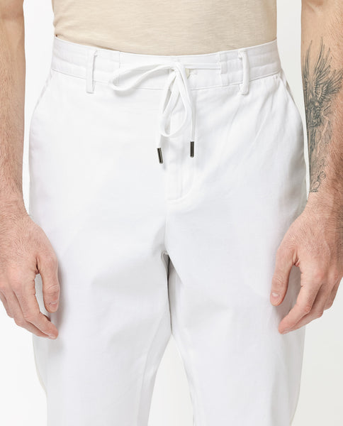 Rare Rabbit Mens Caloon White Cotton Blend Drawstring Closure Regular