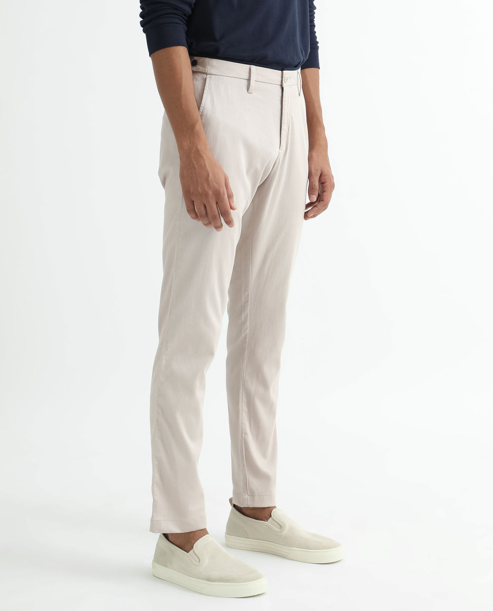 RARE RABBIT MEN'S CELLULAR LIGHT PINK TROUSER POLYESTER COTTON FABRIC