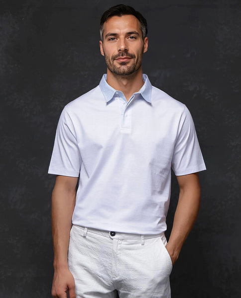 Rare Rabbit Men's Clarence-1 White Cotton Plain Regular Fit Half Sleev