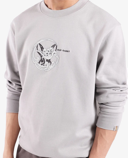 Rare Rabbit Men Clos Light Grey Cotton Fabric Full Sleeve Crew Neck Em