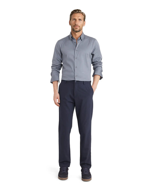 Rare Rabbit Men's Como-25 Dusky Blue Cotton Blend Plain Regular Fit Fu