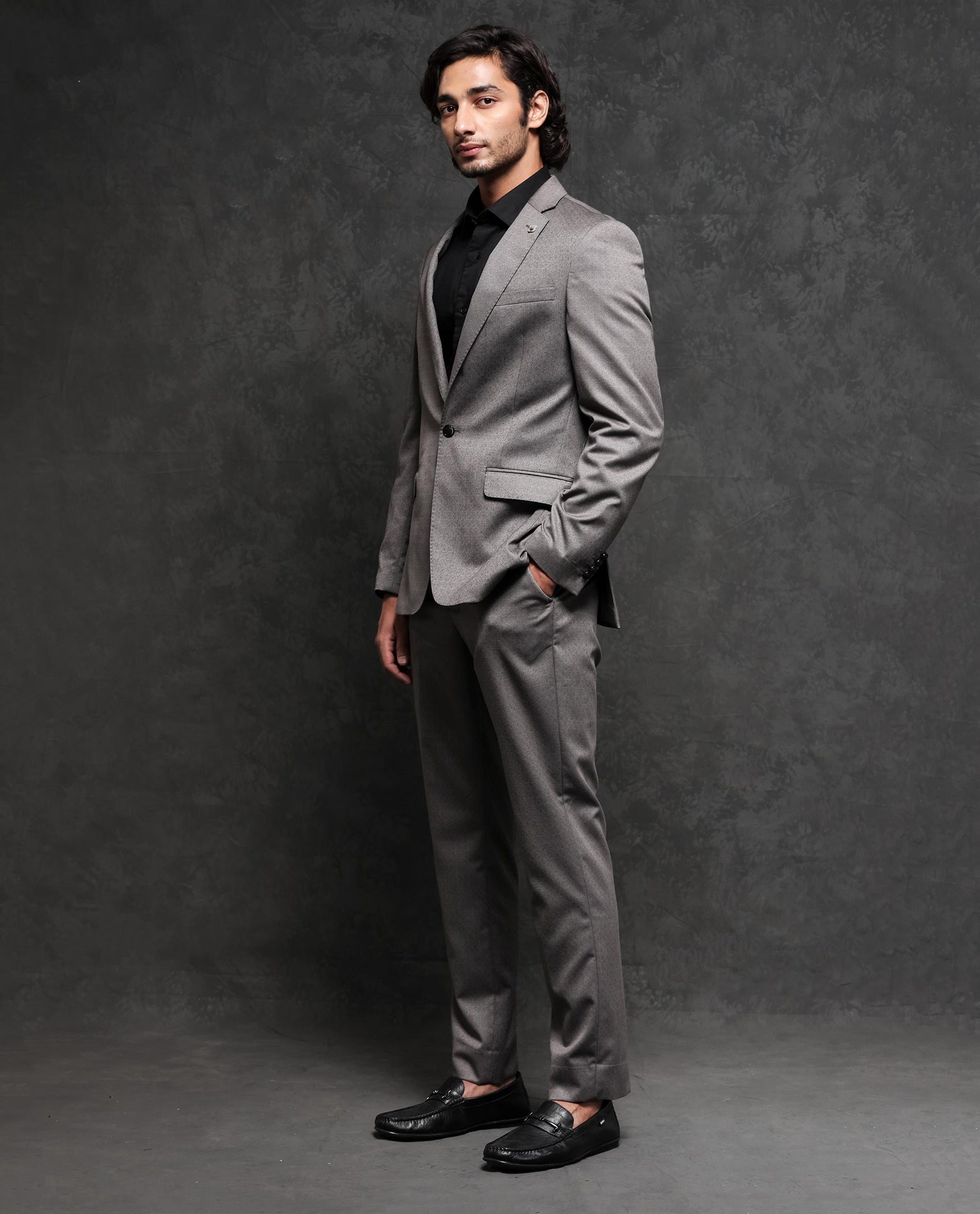 RARE RABBIT MENS DEXTER GREY SUITS POLYESTER VISCOSE FABRIC MID RISE L