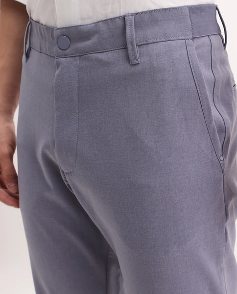 Buy Driver-2 - Dusky Purple Regular Fit Plain Trouser| Rare Rabbit