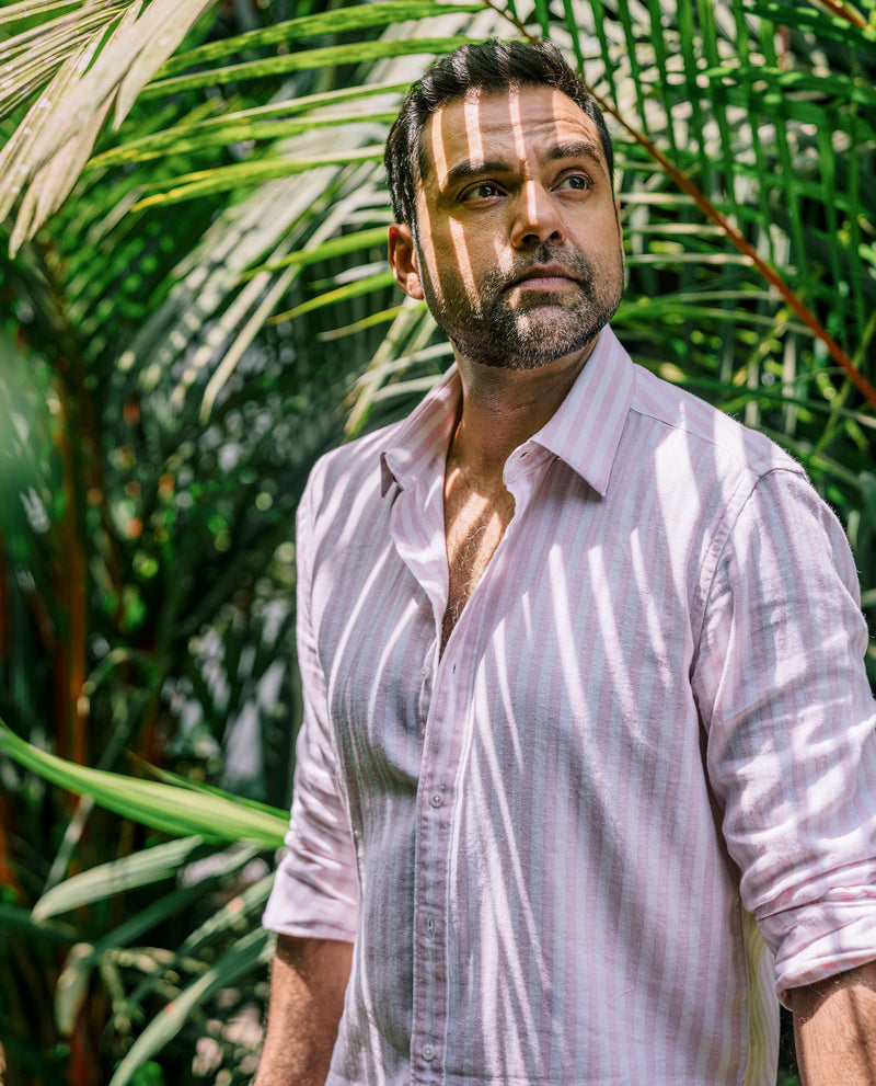 Rare Rabbit Mens Dopple Light Pink Full Sleeve Regular Collar Cotton L