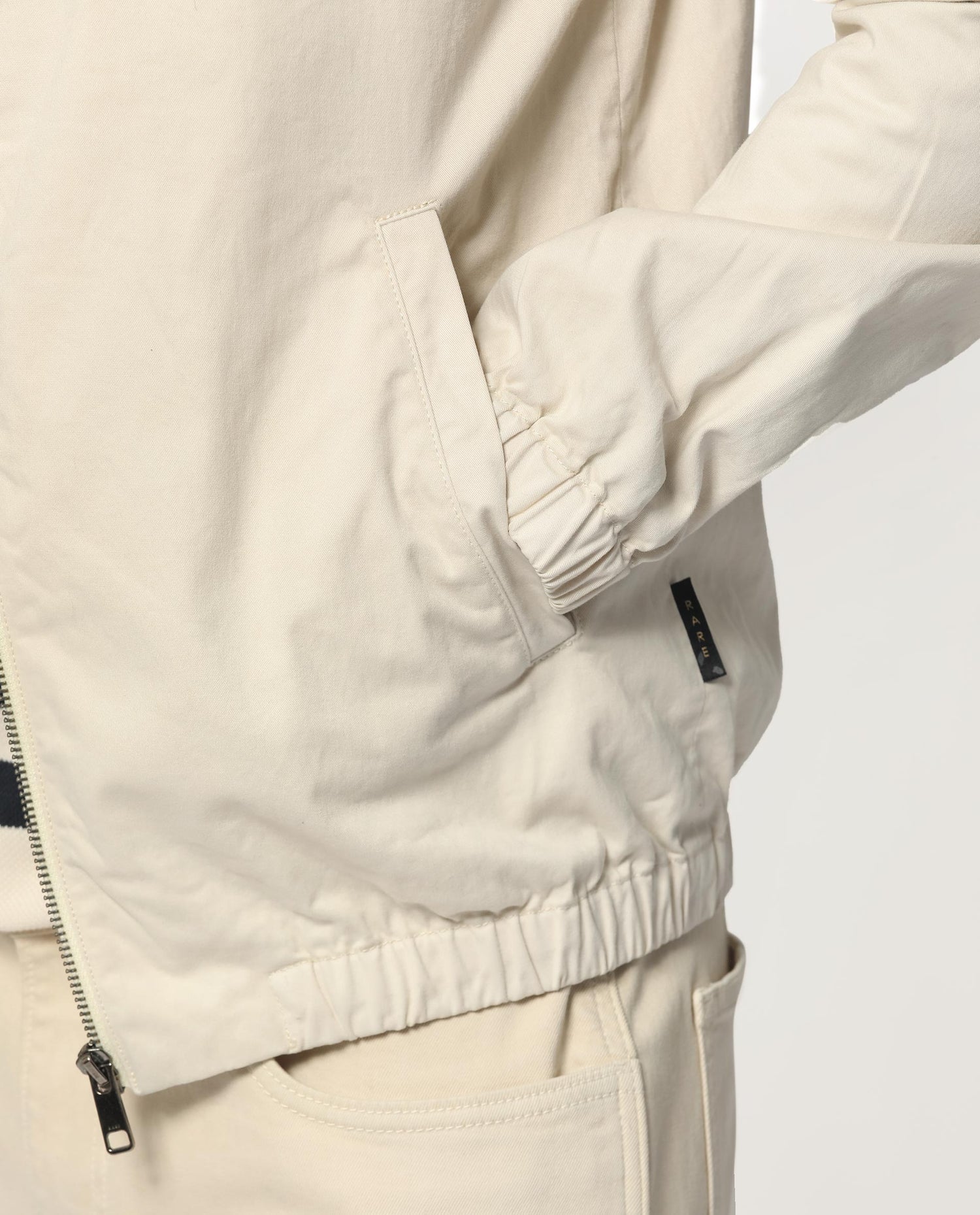 Rare Rabbit Men's Flinsten Beige Plain Regular Collar Twill Jacket