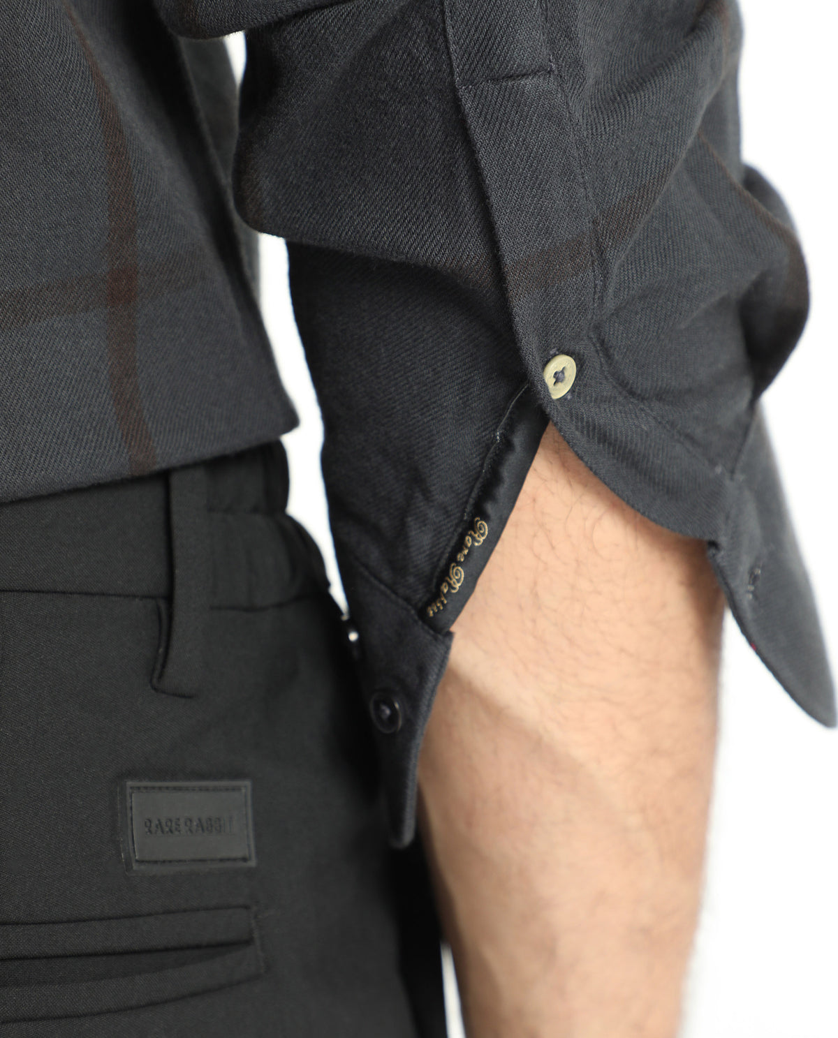 Rare Rabbit Men's Gareth Petrol Cotton Fabric Full Sleeves Checks Shir