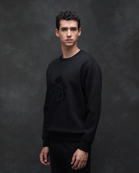 Buy Garon - Black Relaxed Fit Graphic Print Sweatshirt| Rare Rabbit