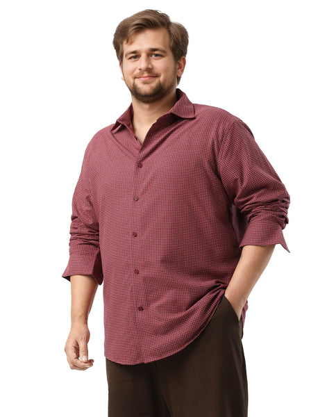 Buy Ging Big - Red Plus Size Checks Shirt| Rare Rabbit