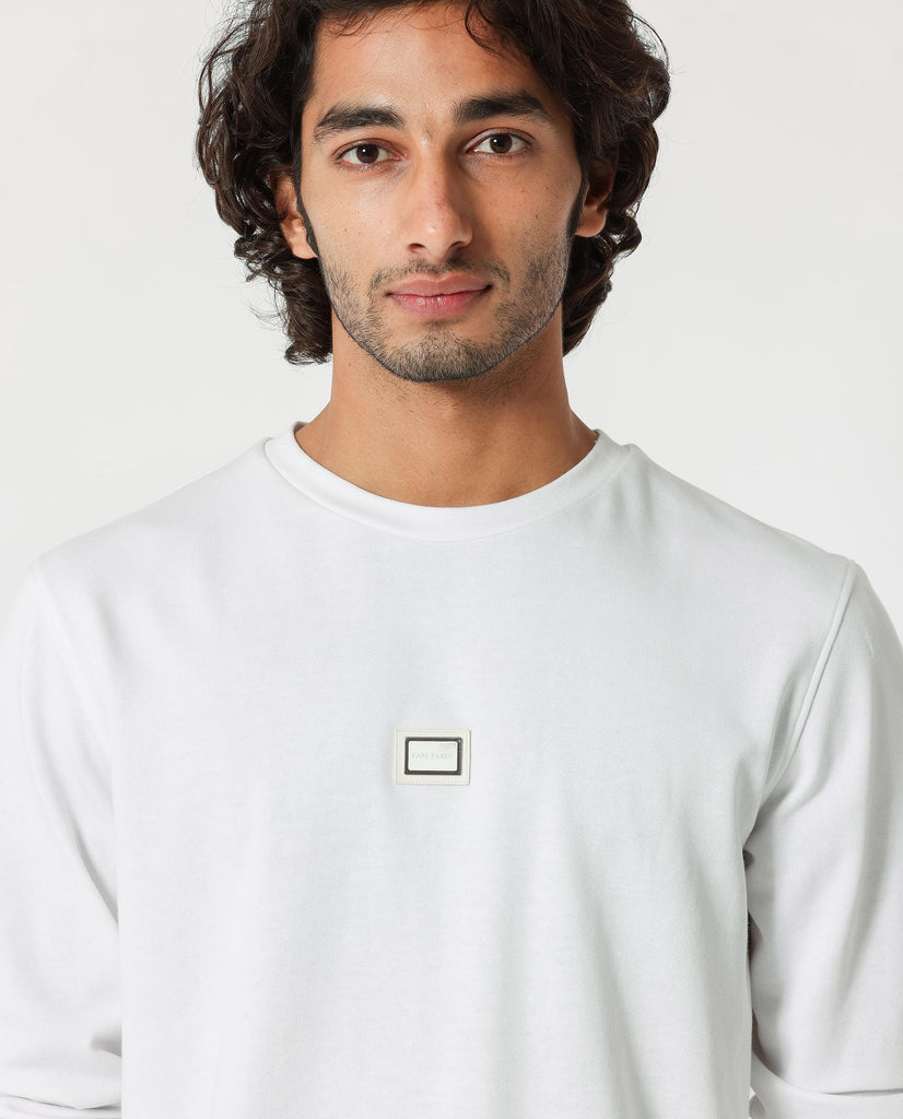 Rare Rabbit Men's Glitch White Cotton Polyester Fabric Full Sleeves So