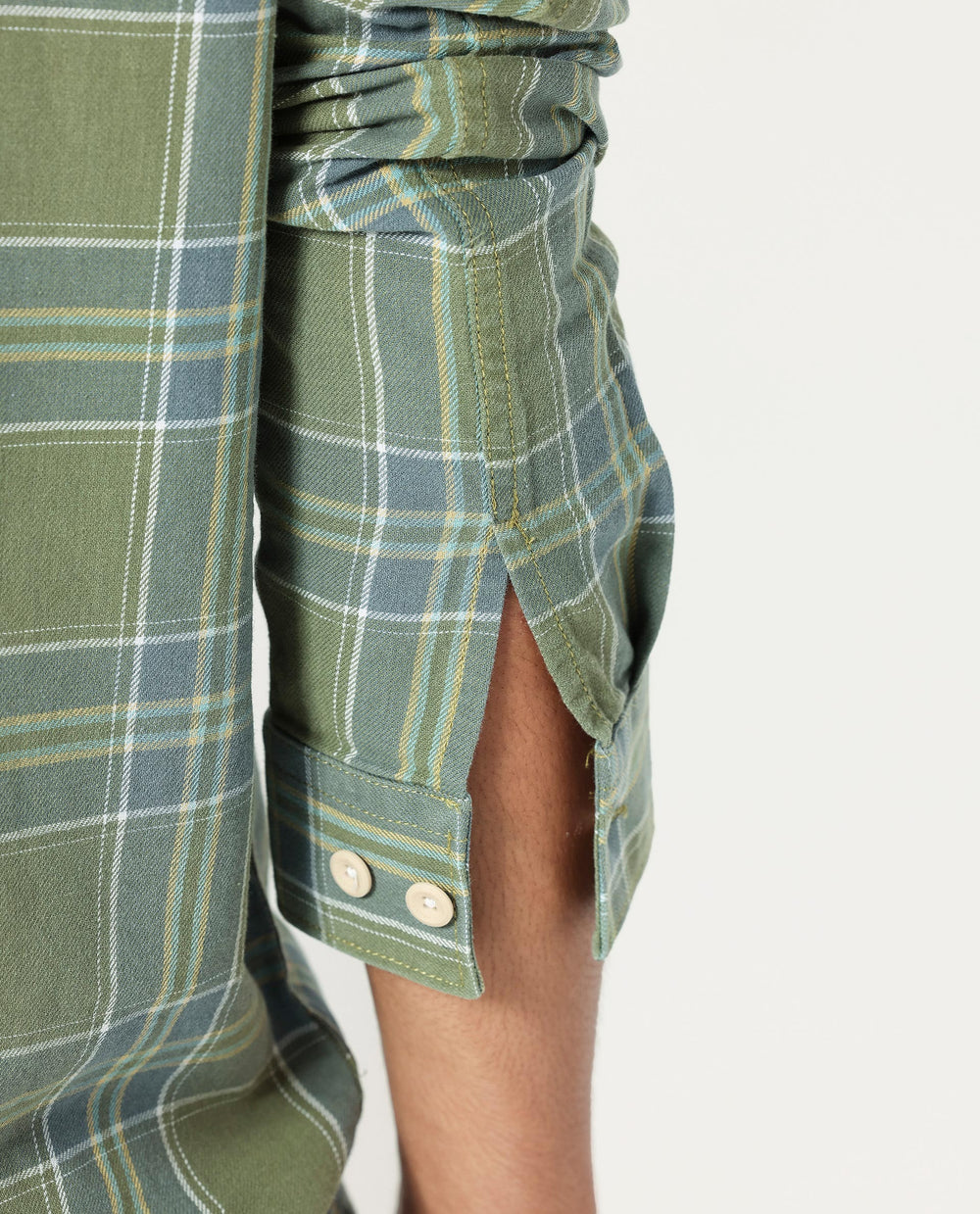 Rare Rabbit Men's Hadsten Green Cotton Fabric Full Sleeves Checks Shir