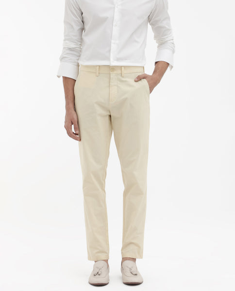 Rare Rabbit Mens Harlow Yellow Cotton Fabric Regular Fit Mid Rise Seer