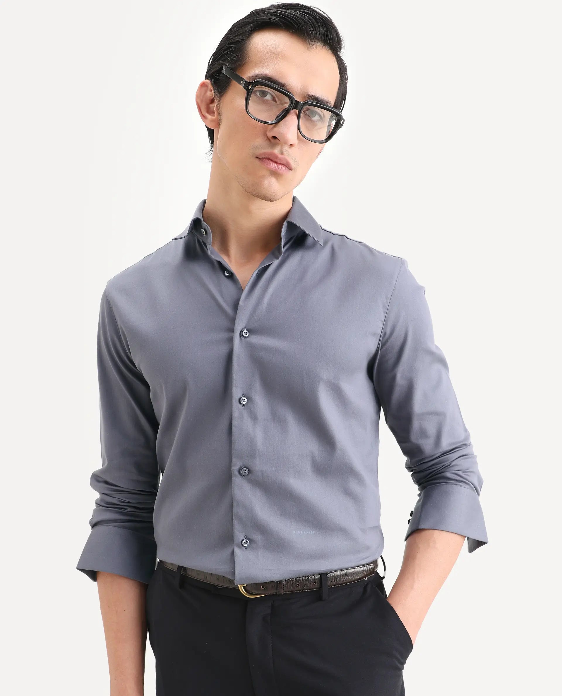 Buy Holla-Ss26 - Purple Regular Fit Plain Shirt| Rare Rabbit