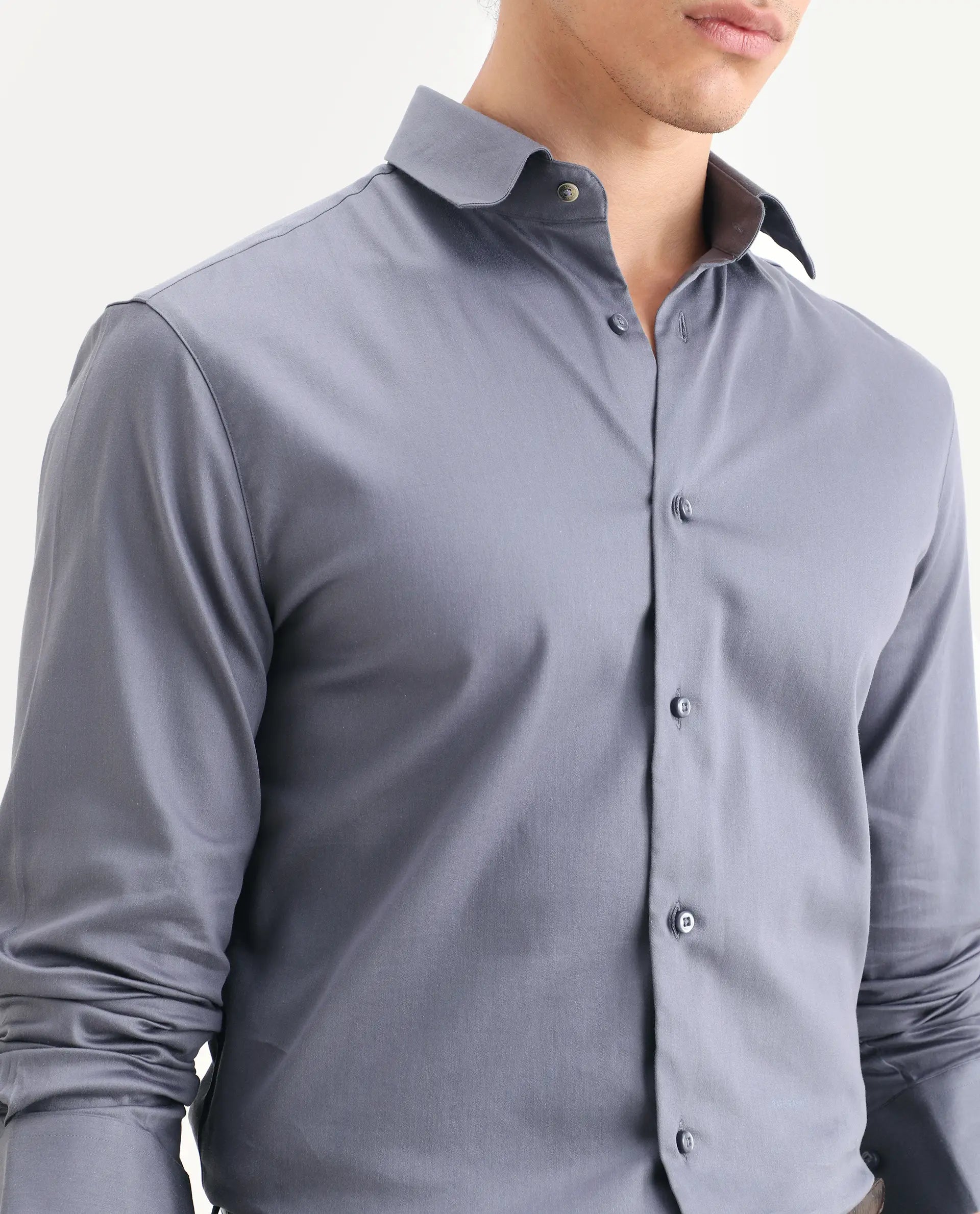 Buy Holla-Ss26 - Purple Regular Fit Plain Shirt| Rare Rabbit