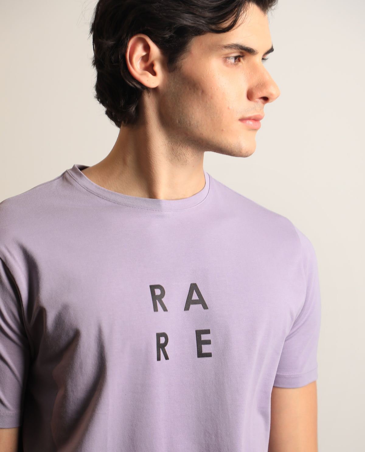 RARE RABBIT MEN'S LALYY PURPLE T-SHIRT COTTON LYCRA FABRIC SHORT SLEEV