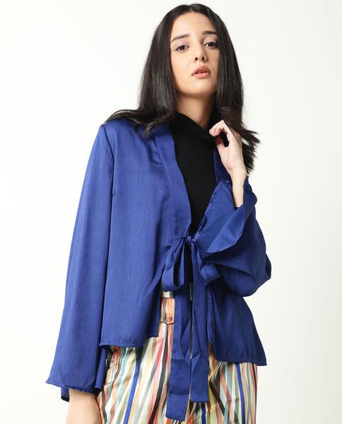 Buy Cuff - Blue Shawl Collar Sheen Overlay| Rareism