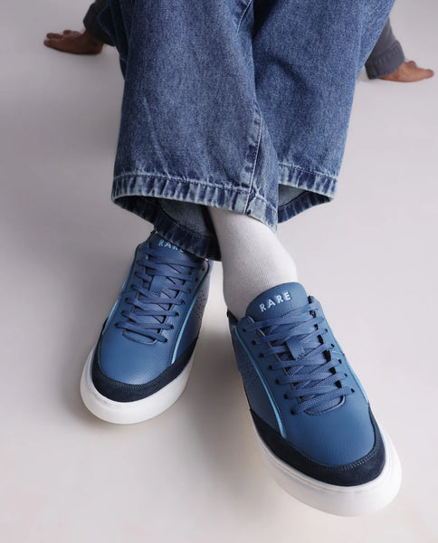 Buy Kennen - Blue Micro Fiber Leather Lace-Up Sneaker| Rare'Z