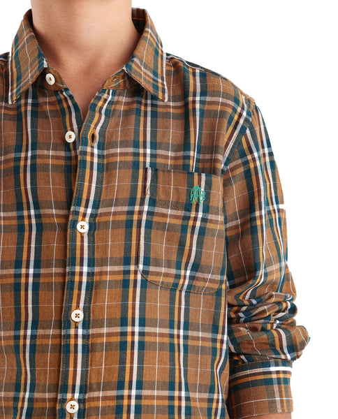 Buy Lane - Dark Yellow Regular Fit Checkered Shirt| Rare Ones