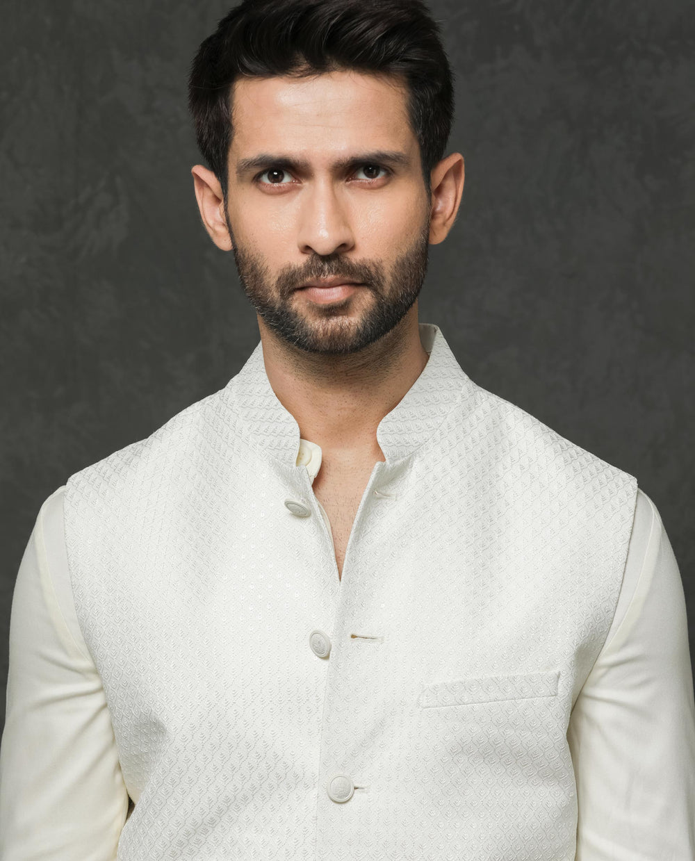 Rare Rabbit Men's Lasmos-Kpb Off White Kurta-Suit