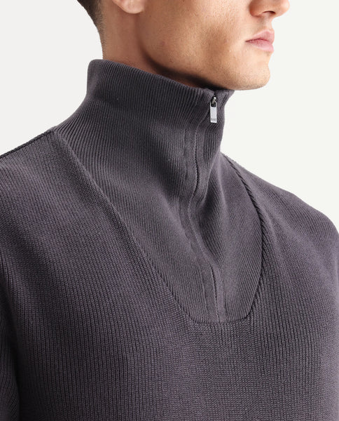 Buy Laz - Grey Regular Fit Plain Sweater| Rare Rabbit