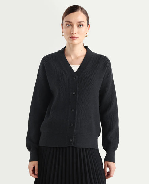 Buy Lola - Black Solid Button Down Shrug| Rareism